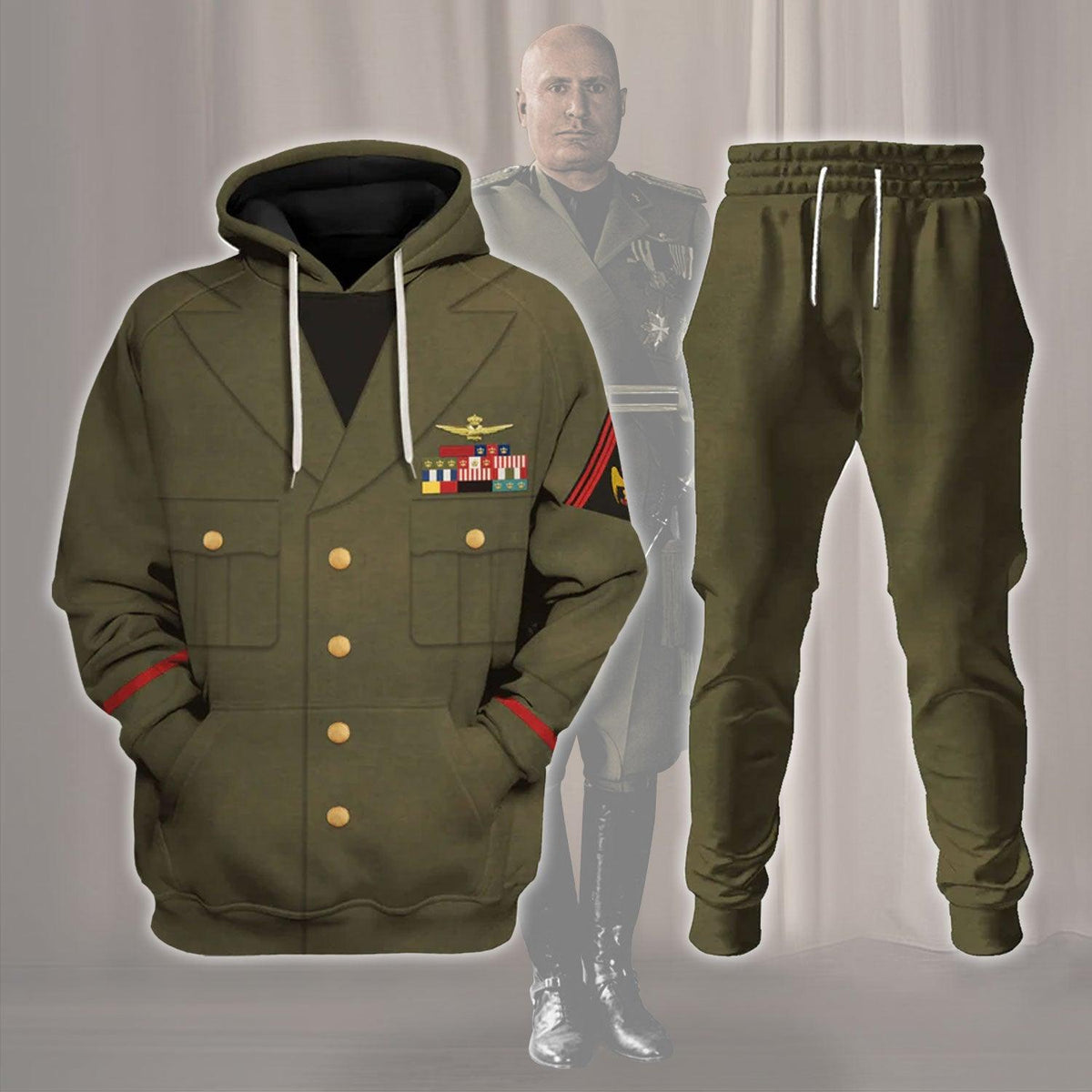 CustomsPig Benitoo Mussolinii Costume Hoodie Sweatshirt T-Shirt Tracks