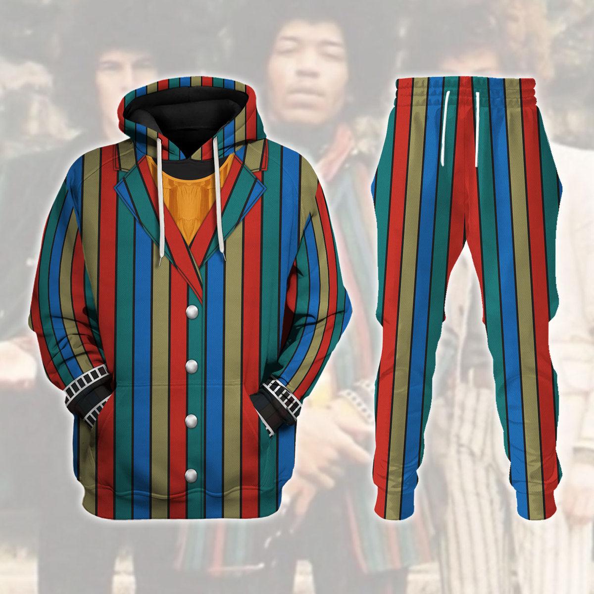 CustomsPig Burning Outfit Jimi Hendrix Costume Hoodie Sweatshirt T-Shi