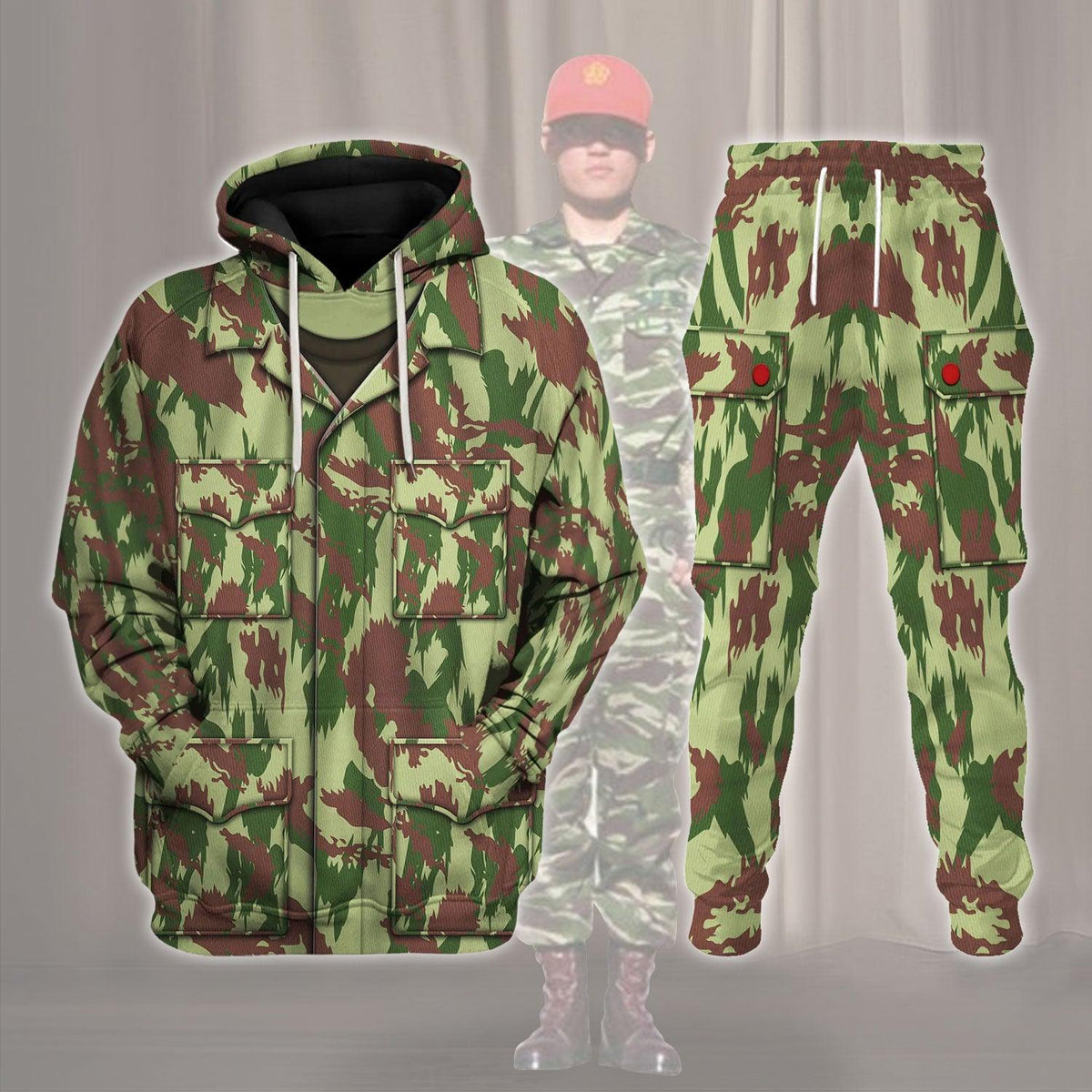 CustomsPig Lizard (Camouflage) Post War Costume Hoodie Sweatshirt T-Sh